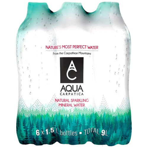 AQUA Carpatica Naturally Sparkling Mineral Water Low Sodium & Nitrates ...