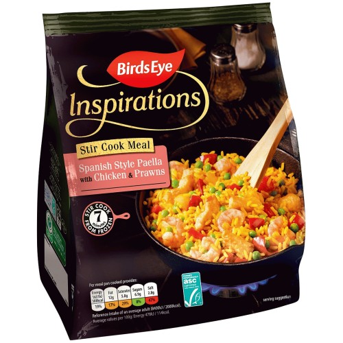 Birds Eye Stir Cook Meal Spanish-Style Paella with Chicken & Prawns ...