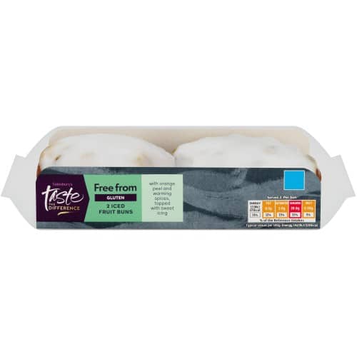 Sainsbury's Free From Gluten Iced Fruit Buns Taste the Difference (2 x ...