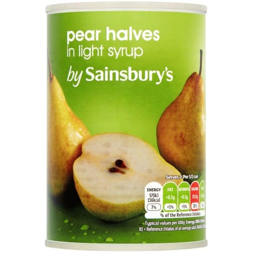 Sainsbury's Pear Halves In Light Syrup (411g) - B31 Local | Grocery ...